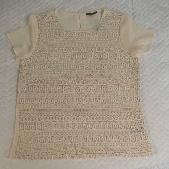 Forever 21 | Tops | Forever 2 Crochet Front Panel Short Sleeve Top ...